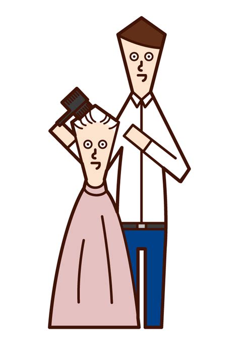 이발사남성 일러스트 무료 일러스트 소재집 Kukukeke