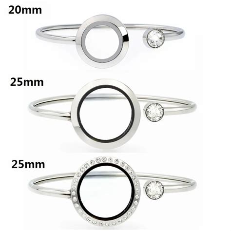 316l 스테인레스 스틸 10 개 20mm 25mm 실버 컬러 플로팅 로켓 리빙 메모리 로켓 팔찌 팔찌 무료 20 개 매력