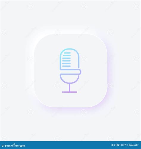 Microphone Button In Neumorphism Style For Ui Ux Design And Mobile App Stock Vector