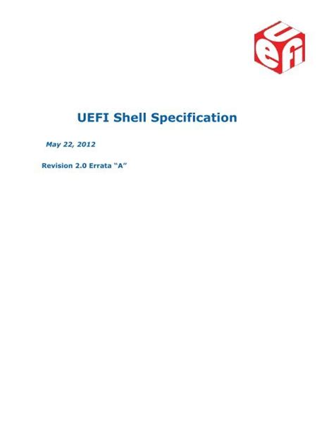 Download The Uefi Shell Specification Version 2 0 Errata A