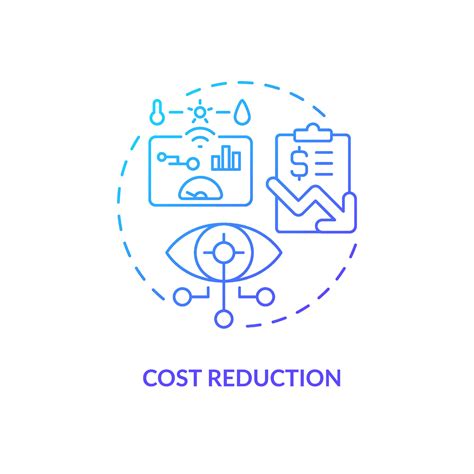 Cost Reduction Blue Gradient Concept Icon Iot In Business Benefit