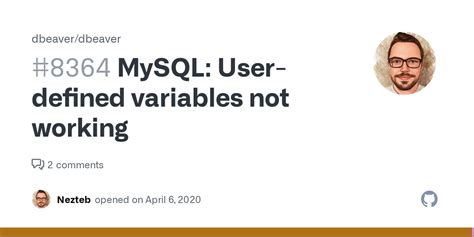 Mysql User Defined Variables Not Working · Issue 8364 · Dbeaver