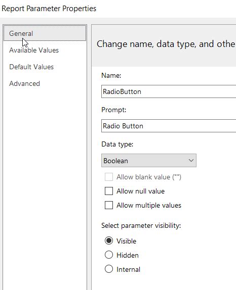 Solved Radio Button On Paginated Report Microsoft Fabric Community