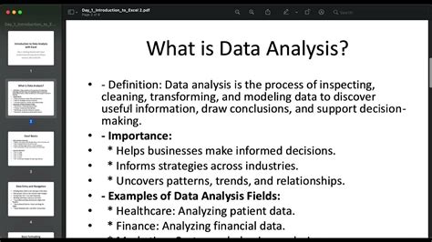Introduction To Data Analysis Using Excel Part 1 Youtube