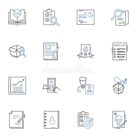Administrative Records Line Icons Collection Filing Archiving Indexing Retrieval