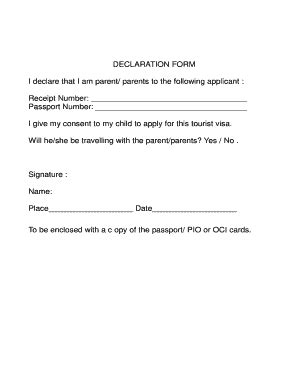 Parent Declaration Form Fill And Sign Printable Template Online