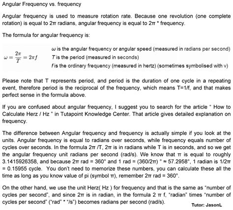 What Are The Difference Between Angular Frequency Frequency At Home Tutoring Services