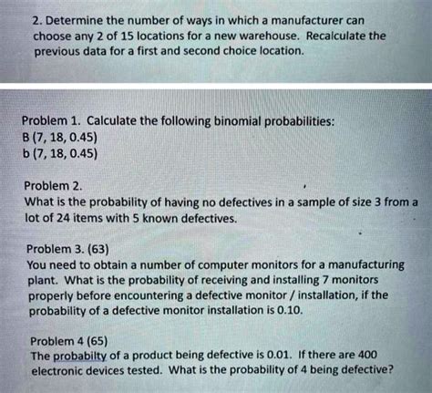 Solved 2 Determine The Number Of Ways In Which A Manufacturer Can
