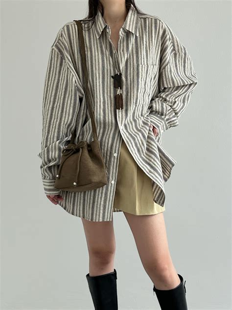 포트레이트서울 빈티지 스트라이프 박시 셔츠 3color 위시버킷