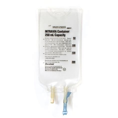 Container Empty Iv Bag Intravia™ Pvc Ports 250ml 48 Case Mcguff