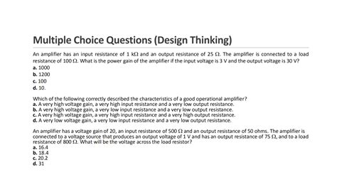 Solved Multiple Choice Questions Design Thinking An