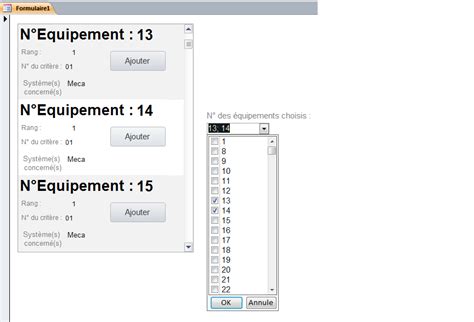 Vba Access Sous Formulaire Bouton Et Liste Déroulante Choix Multiples Ihm