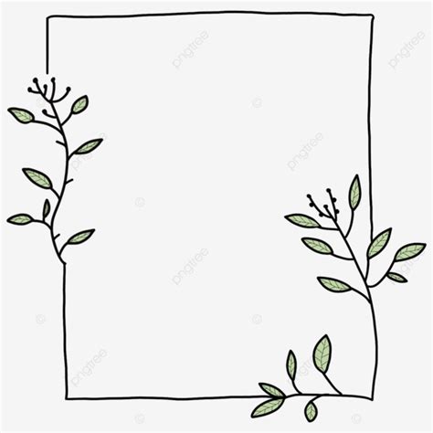 나뭇잎 테두리 국경 초록 프레임 Png 일러스트 및 Psd 이미지 무료 다운로드 Pngtree