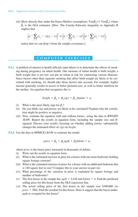 solved part 1 regression analysis with cross sectional data