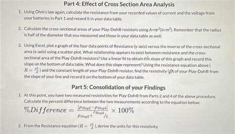 Solved Part 4 Effect Of Cross Section Area Analysis 1
