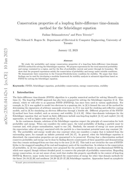 Conservation Properties Of A Leapfrog Finite Difference Time Domain