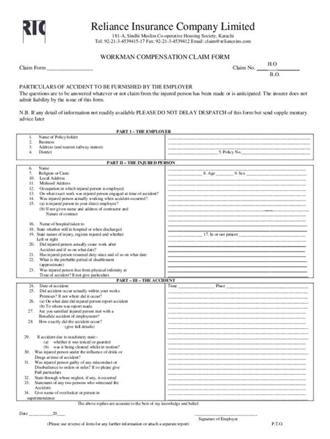 Fillable Online Workers Compensation FormsWorkers Compensation Claim Form DWC 1 Notice Of