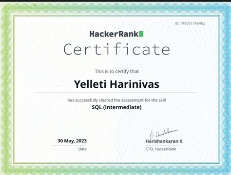 Hackerrank Sql Mysql Harinivas Yelleti