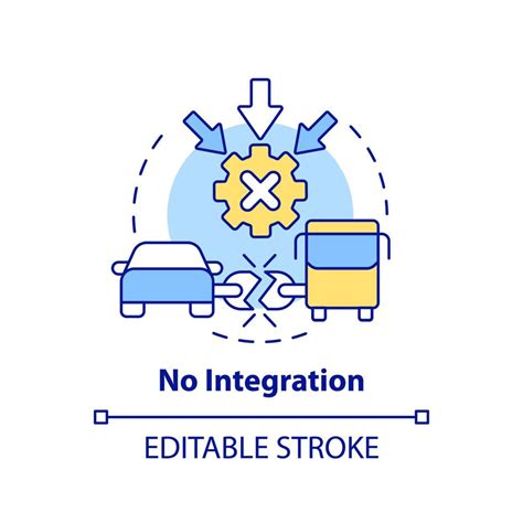 No Integration Concept Icon Separated Services Maas Integration Level Abstract Idea Thin Line