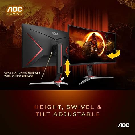 Buy AOC C27G2Z 27 Curved Frameless Ultra Fast Gaming Monitor FHD 1080p 0 5ms 240Hz FreeSync
