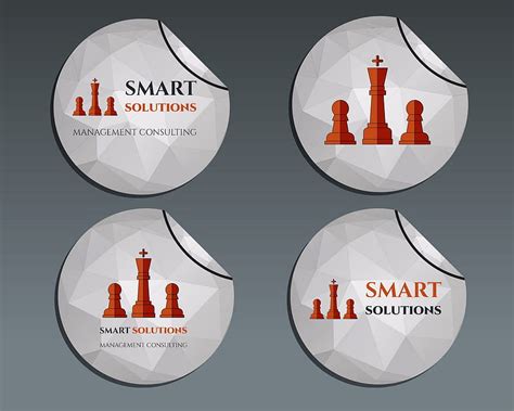 레이블 스티커 체스 스마트 솔루션 벡터 세트 Eps Ai Uidownload