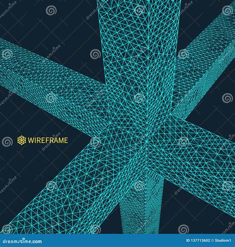Connection Structure Wireframe Vector Illustration Stock Vector Illustration Of Digital