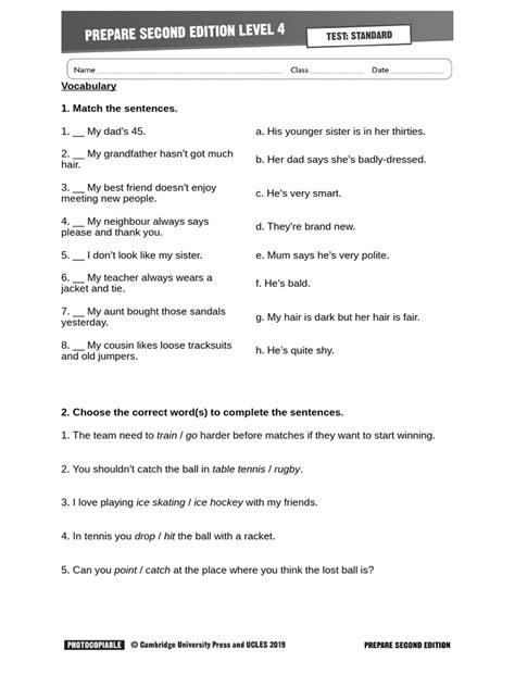 Full Pre Tt 1s Term Test 1 Standard Without Answers A Pdf