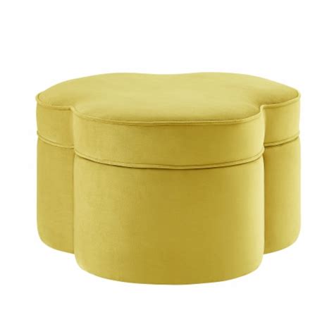 Rustic Manor Romilly Velvet Clover Shaped Cocktail Storage Ottoman