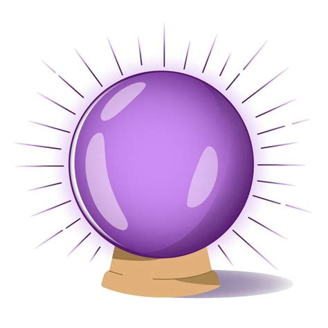 Magic Crystal Ball Vector Cartoon Illustration Shining Amethyst Sphere