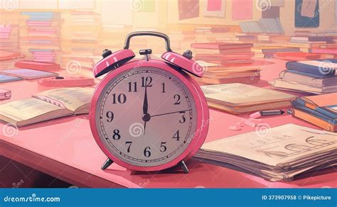 Classroom Timer Clock On The Blackboard In A Japanese School Royalty