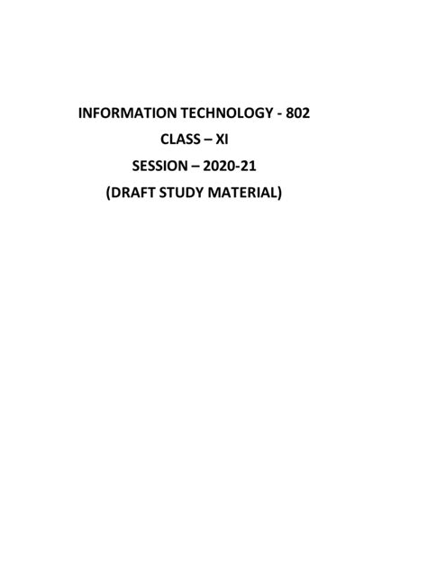 802 Information Technology Class Xi Pdf Computer Data Storage