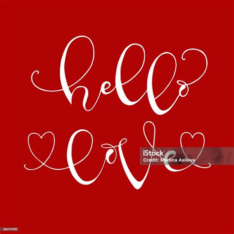 잉크 따옴표 Handdrawn 타이 포 그래피 포스터 글자 사랑안녕하세요 개념에 대한 스톡 벡터 아트 및 기타 이미지 개념