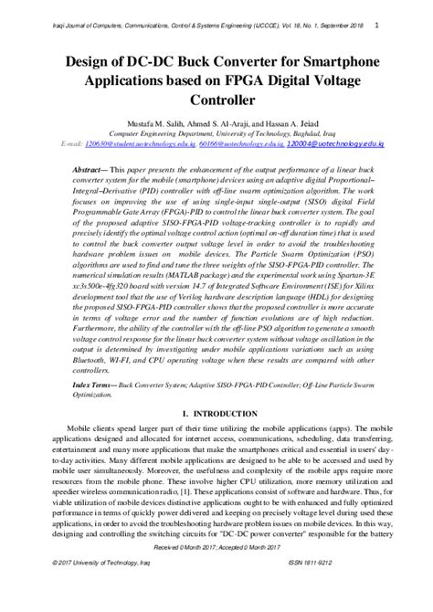 Pdf Design Of Dc Dc Buck Converter For Smartphone Applications Based