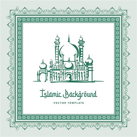 Premium Vector Traditional Islamic Mosque With Geometric Patterns