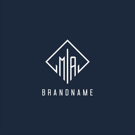 Ma Initial Logo With Luxury Rectangle Style Design 25759345 Vector Art At Vecteezy