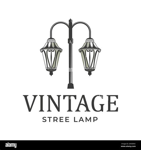 Lantern Classic Street Light Vintage Logo Design Vector Symbol Illustration Design Stock Vector