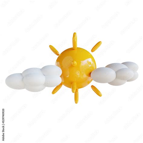 D Illustration Solar Thermal Energy And Clouds Stock Illustration Adobe Stock