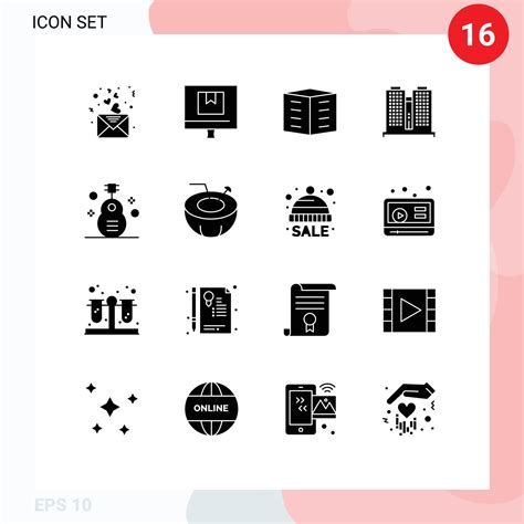 Stock Vector Icon Pack Of 16 Line Signs And Symbols For Work Office