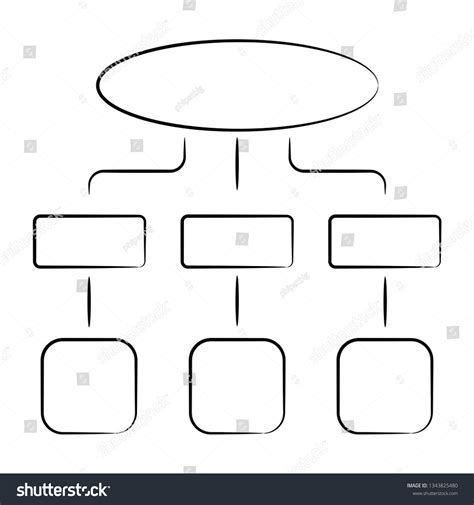 Hand Drawn Diagram Organization Chart Template Stock Vector Royalty Free 1343825480 Shutterstock