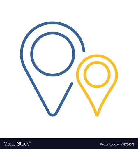 Two Pin Map Icon Pointer Markers Royalty Free Vector Image