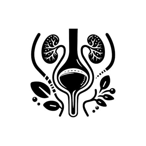 Urinary Bladder Icon Black And White Flat Vector Premium Ai Generated