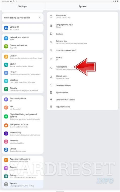 Reset Network Settings Lenovo Tab M Th Gen How To Hardreset