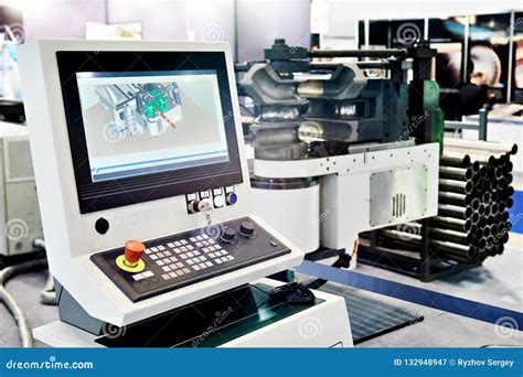 Control Panel Monitoring Forming Machine Cnc Stock Image Image Of
