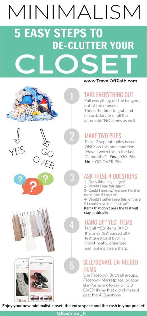 declutter your closet minimalism and downsizing how to infographic