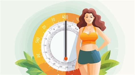 Woman Checking Body Mass Index Near Weight Indicator Premium Ai Generated Vector