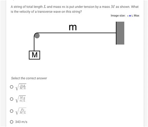 Solved A String Of Total Length L And Mass M Is Put Under Chegg