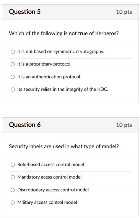 Solved Which Of The Following Is Not True Of Kerberos It Is
