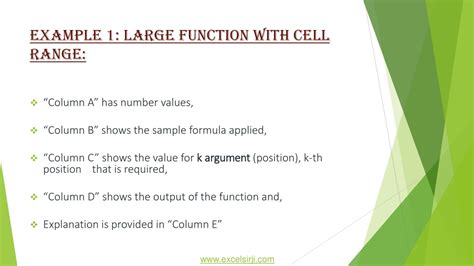 Ppt How To Use “large” Function In Ms Excel Excelsirji Powerpoint Presentation Id10147749