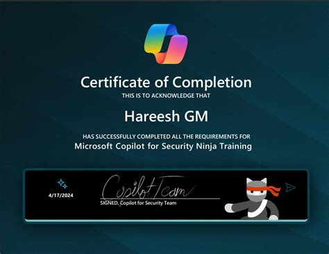 Hareesh Gm On Linkedin Microsoftcopilot Cybersecurity Certification Ai Copilotforsecurity