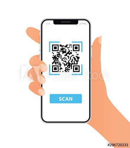 Scan QR Code With Mobile Phone Electronic Digital Technology Barcode Coding Digital